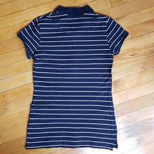 H&M | Tops | Hm Striped Navy Blue Polo Shirt | Poshmark